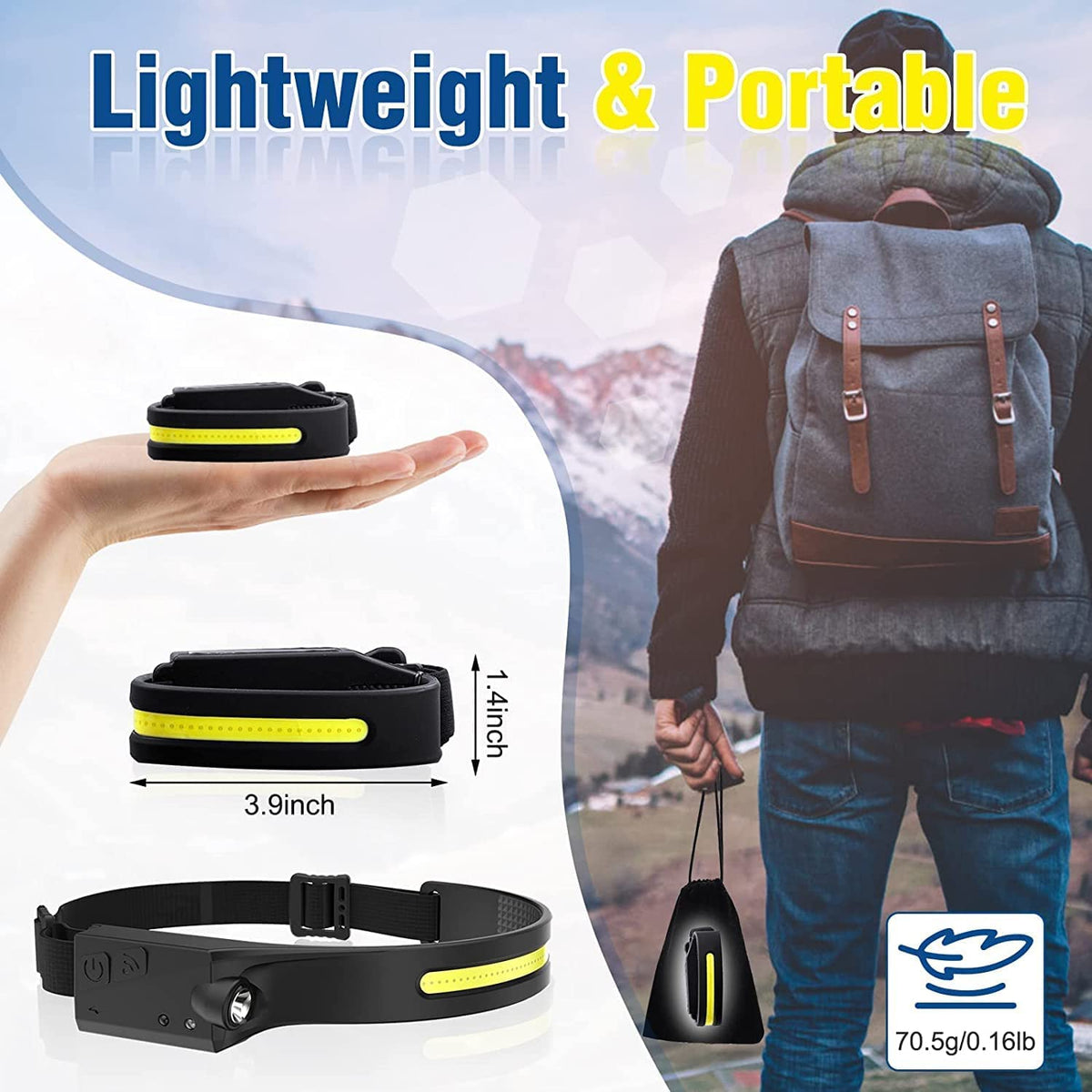 Headlamp Rechargeable - Head Lights for Forehead 2 Pack, Super Bright ...