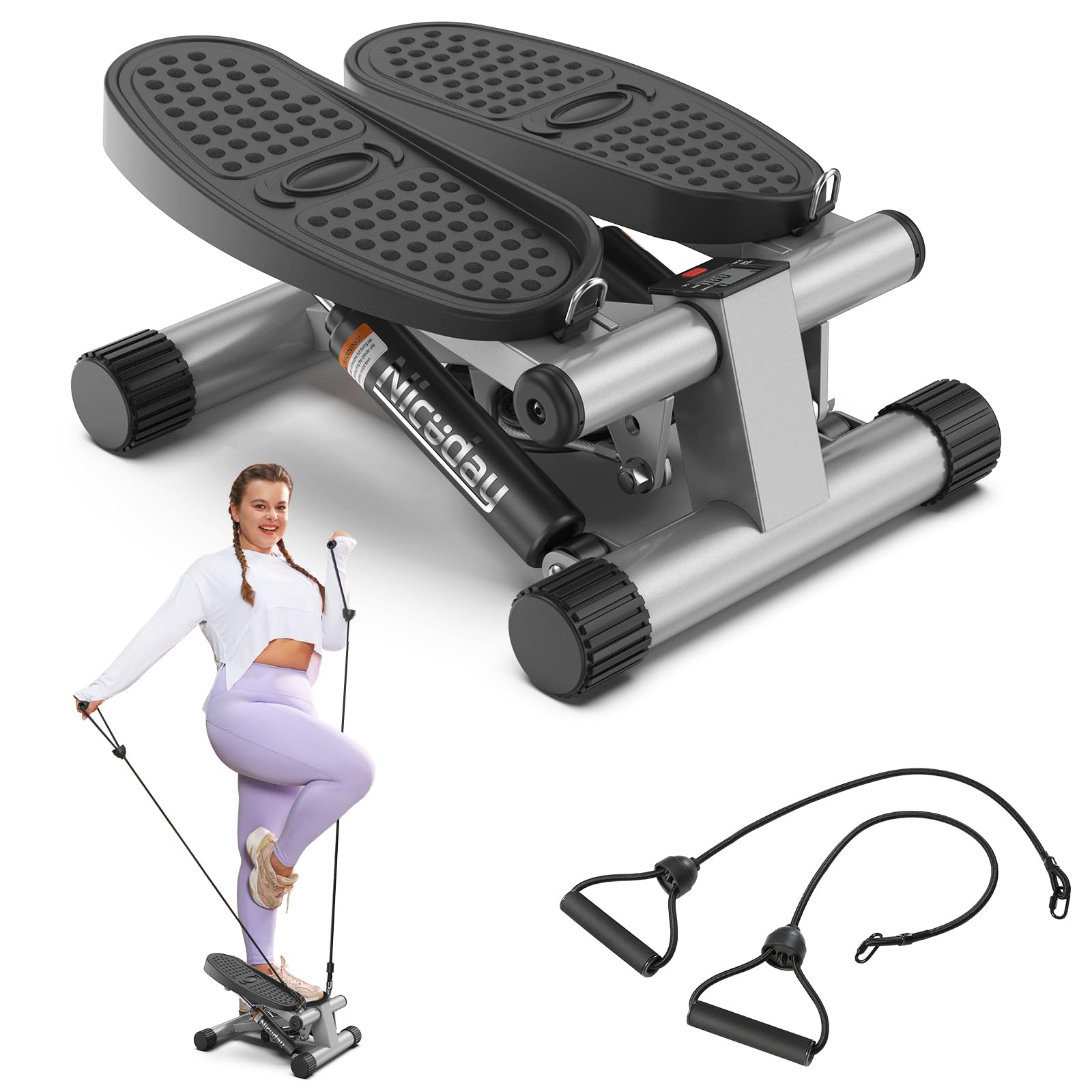 Niceday Steppers for Exercise, Stair Stepper with Resistance Bands, Mi ...
